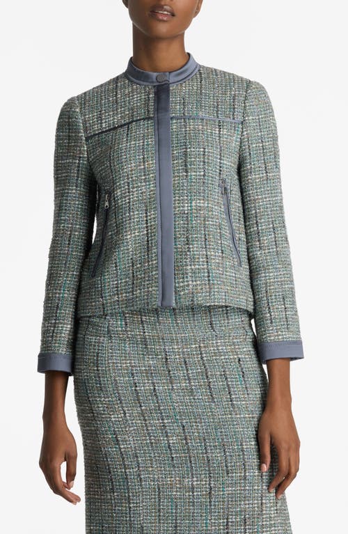 ST. JOHN St. John Collection Metallic Tweed Moto Jacket